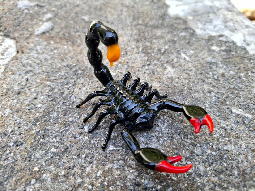 Glass Scorpion, Glass Black Scorpion, Scorpion Ornament, Murano ...