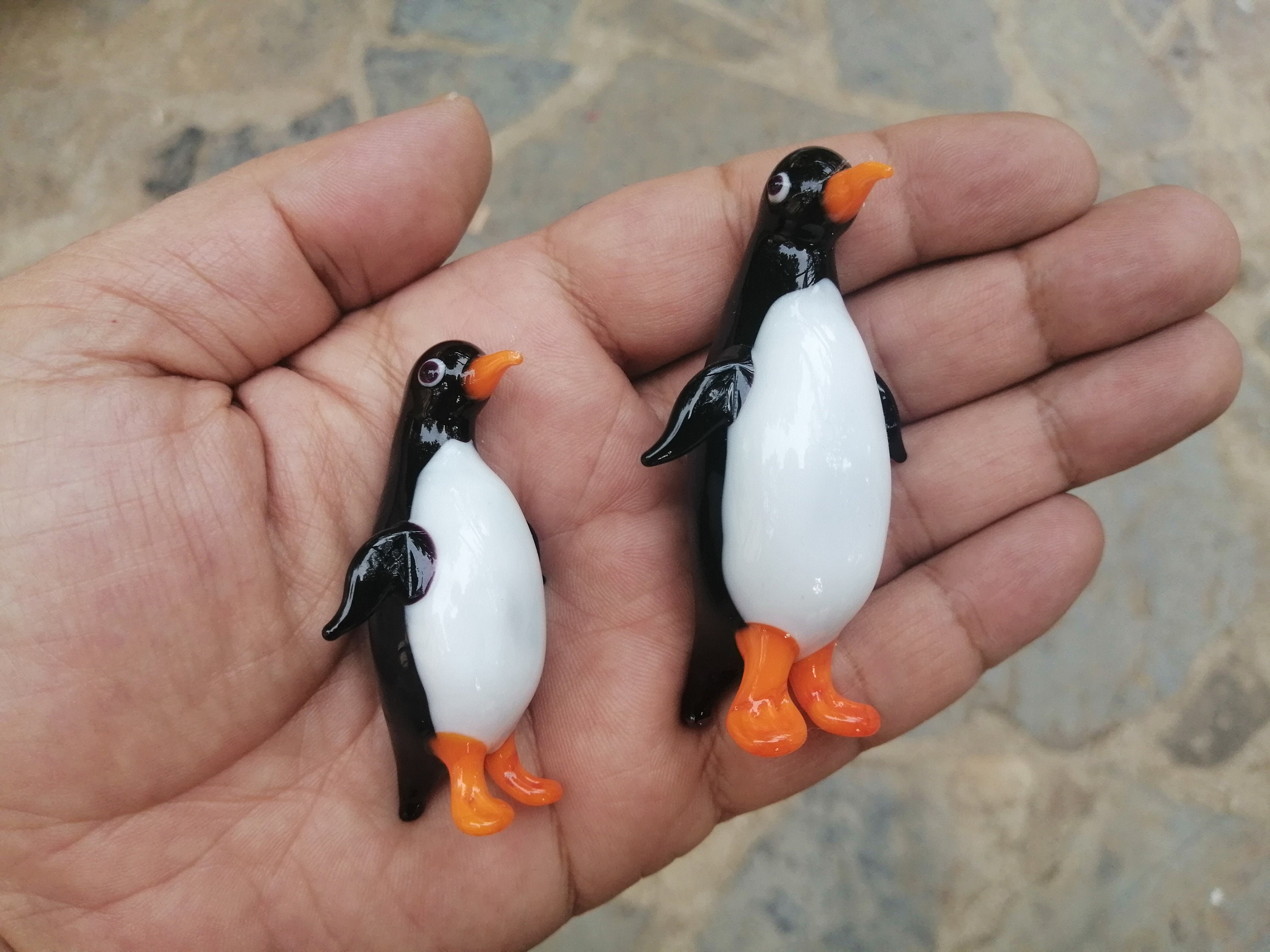 Glass Penguin Hand Blown Penguin Figurine Penguin Ornament - Etsy