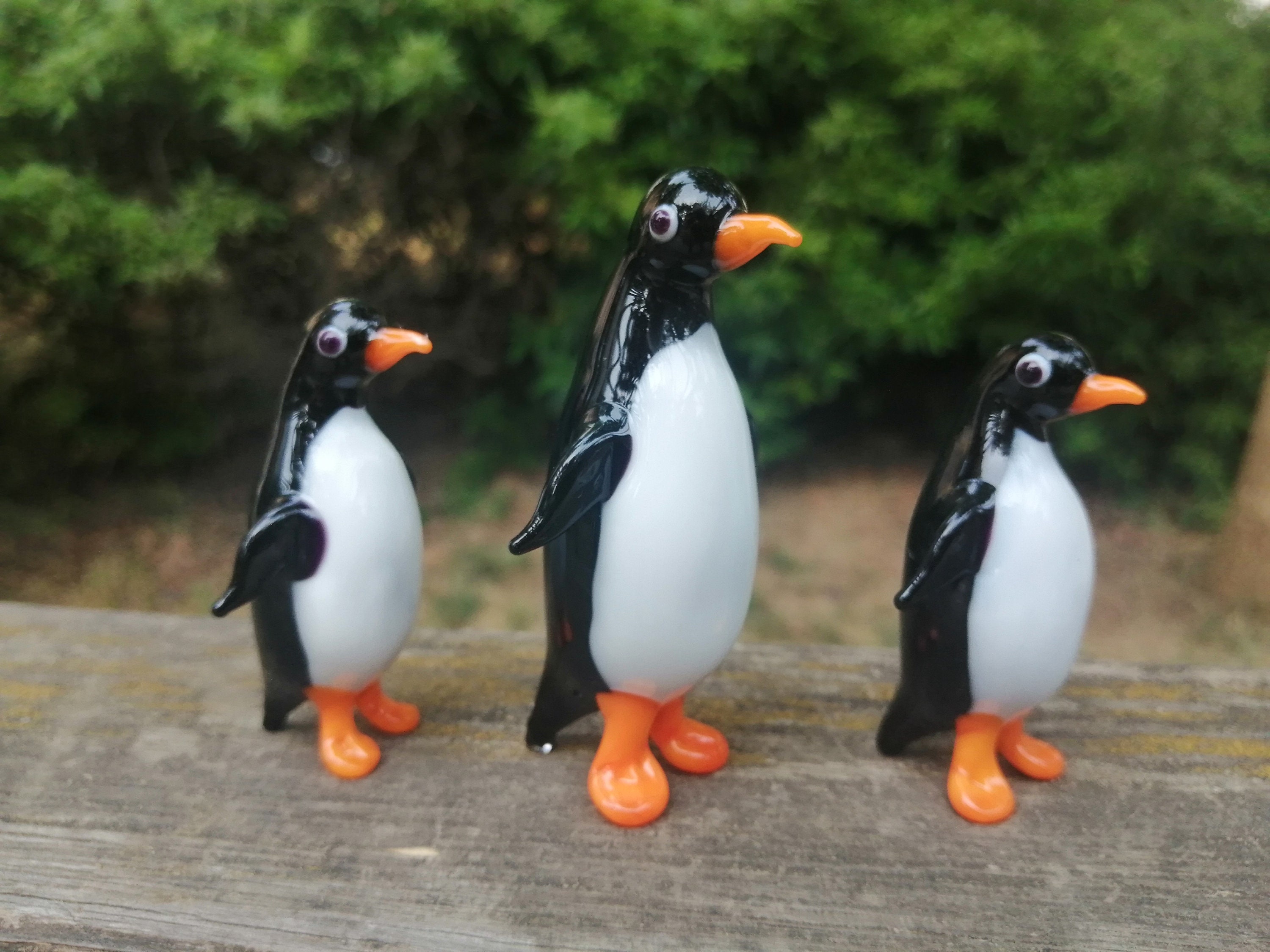 Glass Penguin Hand Blown Penguin Figurine Penguin Ornament - Etsy