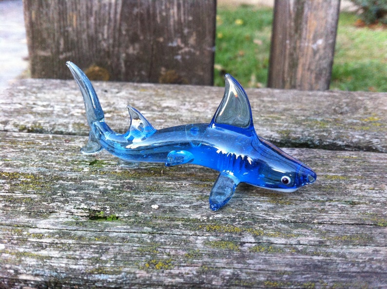 Glass Shark Figurine Blown Glass Shark Miniature Shark | Etsy