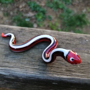 Glass Snake, Hand Blown Snake Figurine, Snake Ornament, Art Glass Snake ...