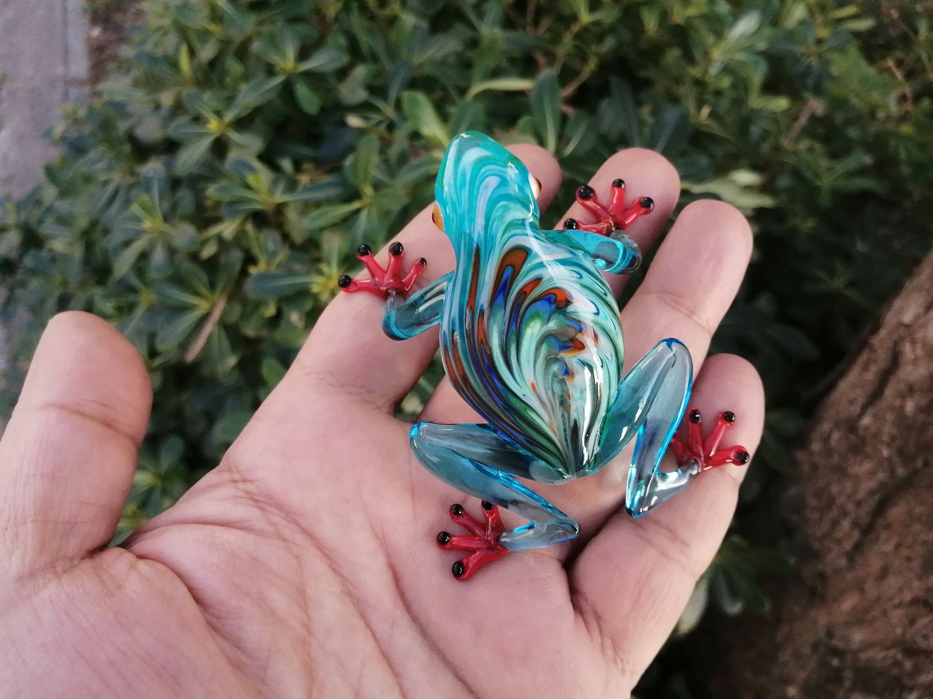 Glass Frog, Hand Blown Glass Frog Figurine, Frog Ornament, Murano Frog ...