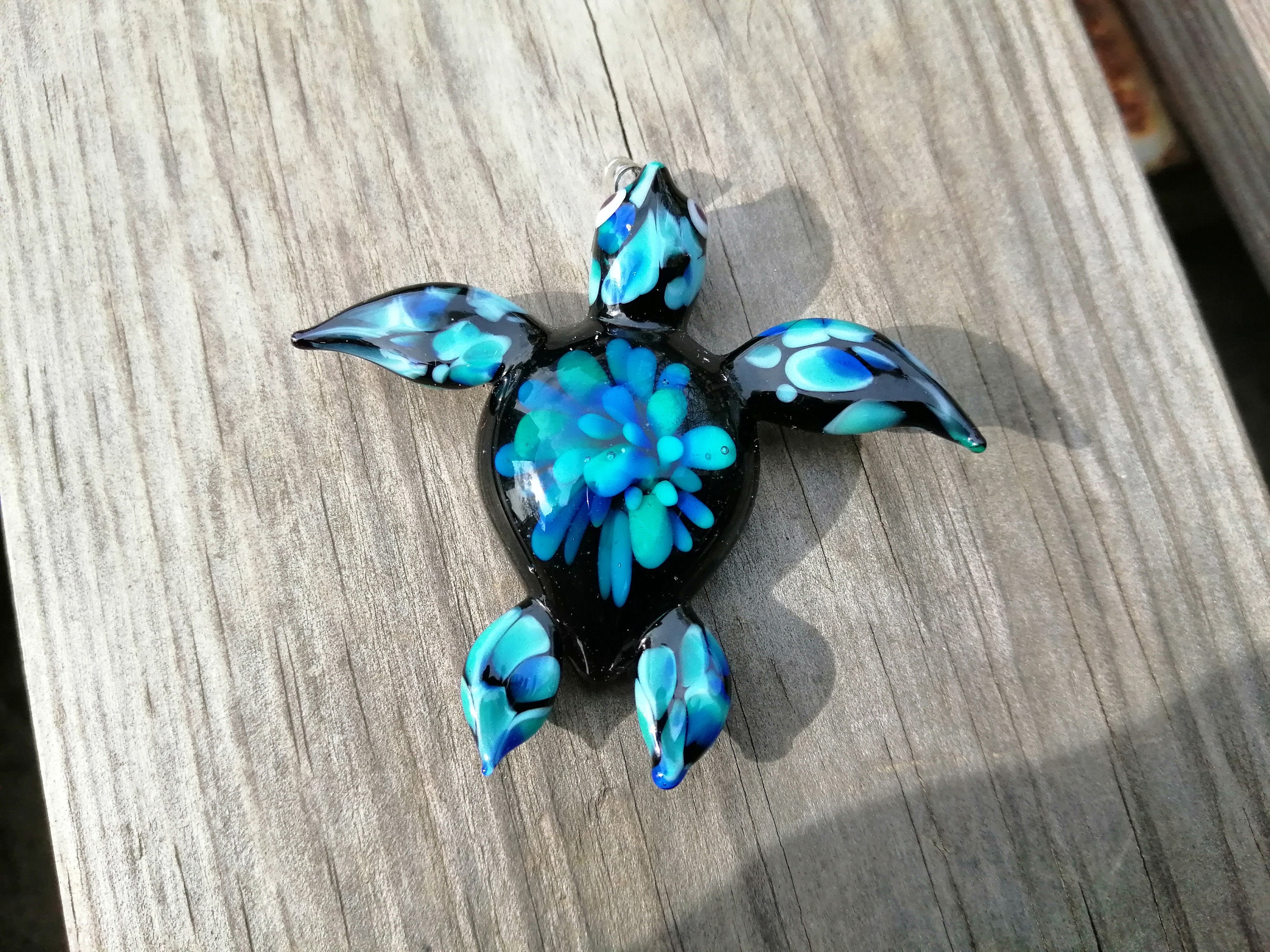 Glass Sea Turtle Pendant Sea Turtle Jewelry Glass Sea - Etsy