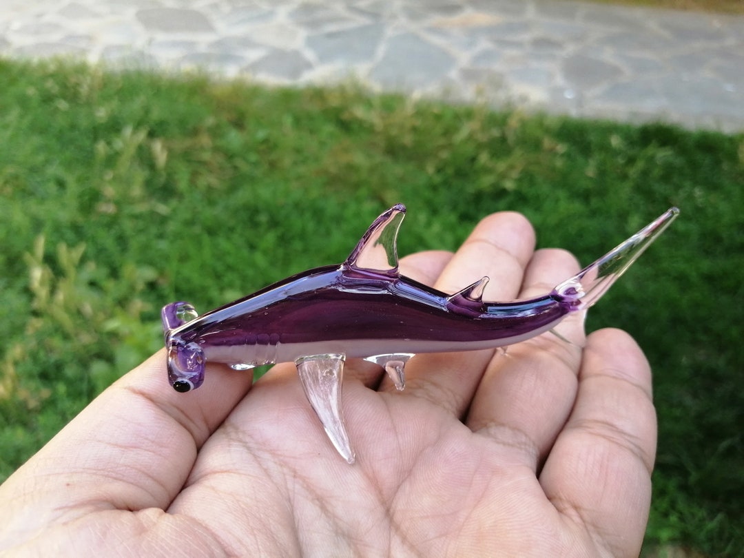 Glass Hammerhead Shark, Hand Blown Glass Shark, Miniature Hammerhead ...