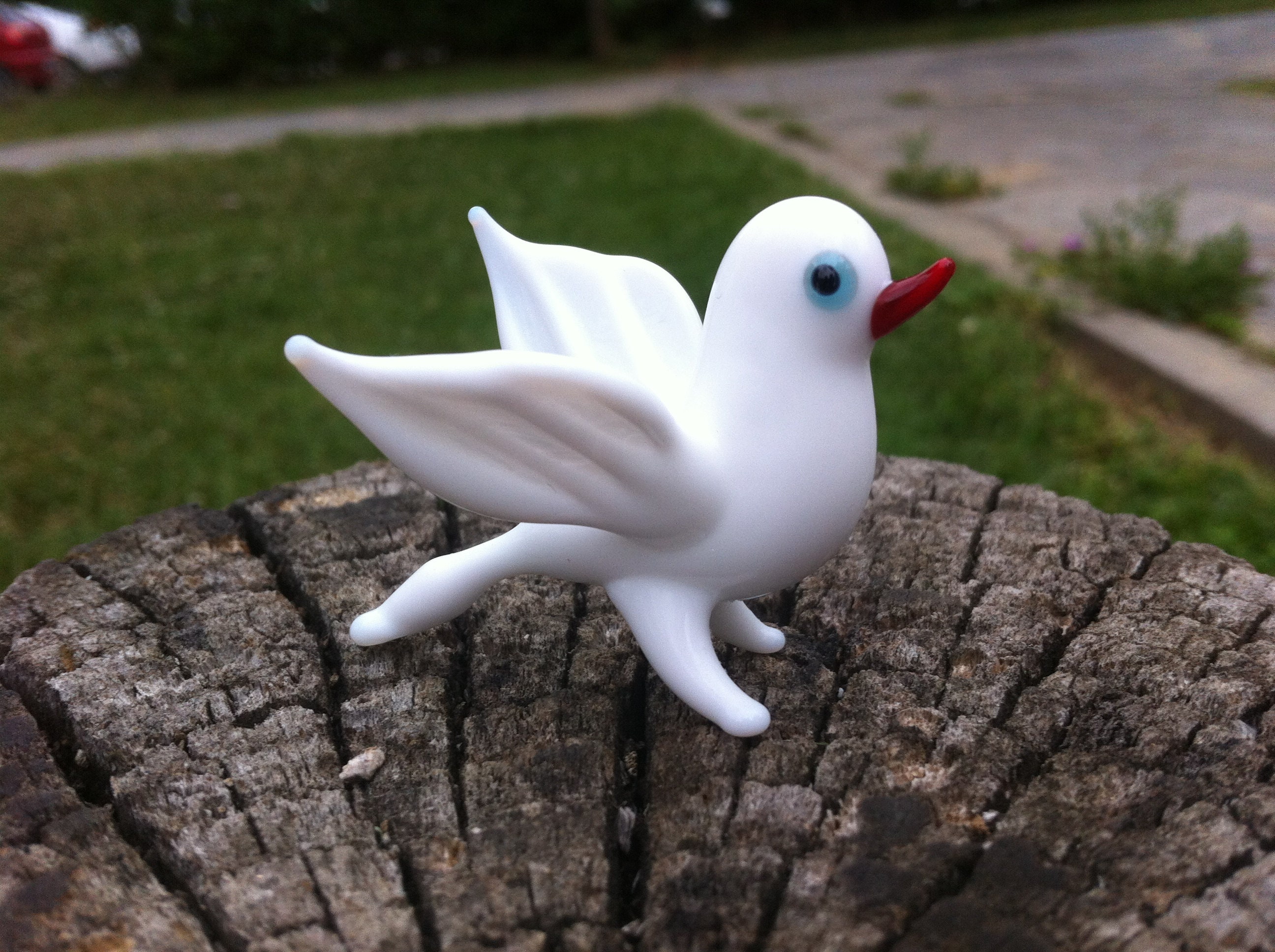 Glass Dove Glass Dove Figurine Glass White Pigeon Glass - Etsy