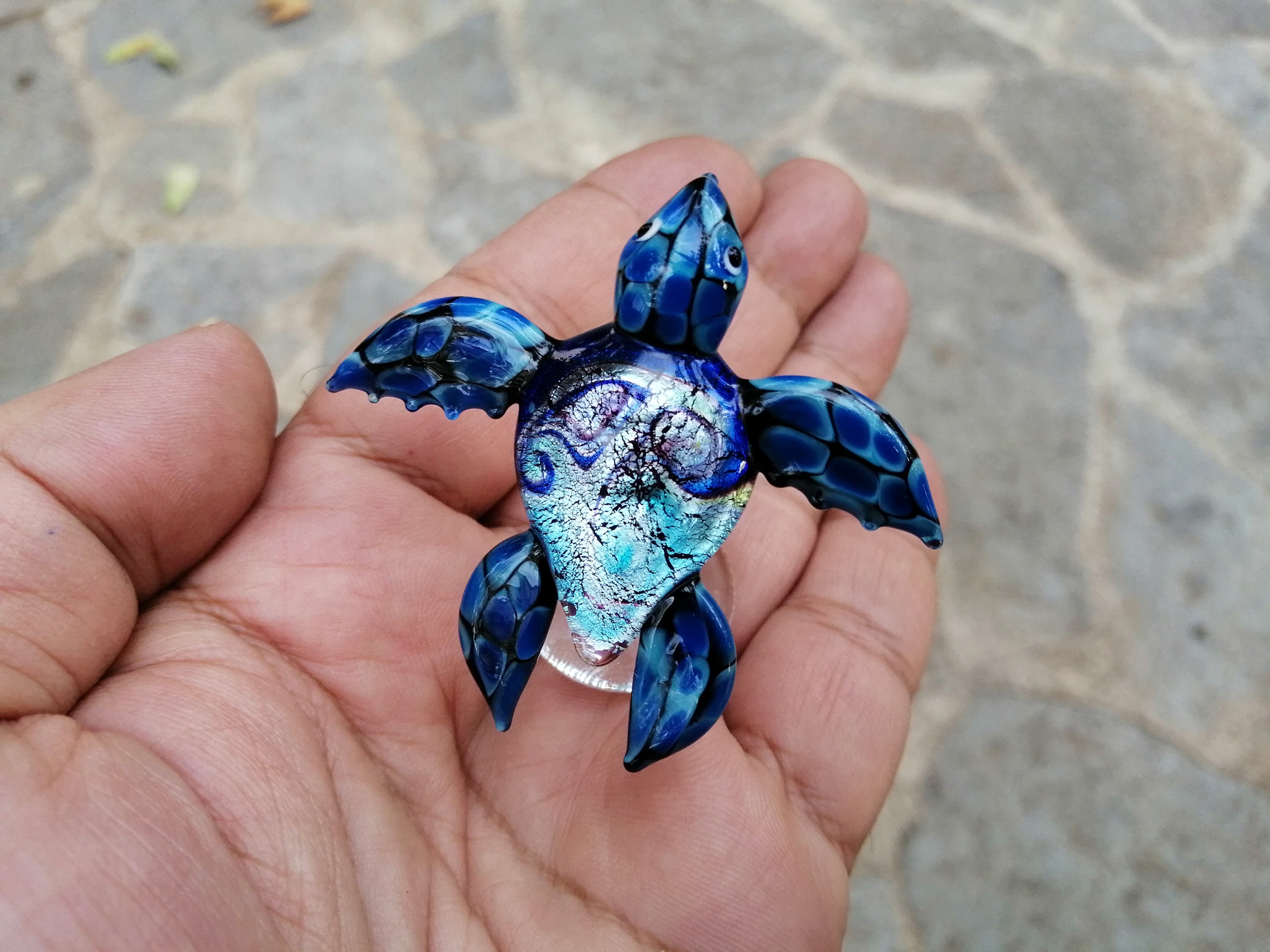 Glass Sea Turtle Hand Blown Glass Sea Turtle Glass Sea Etsy