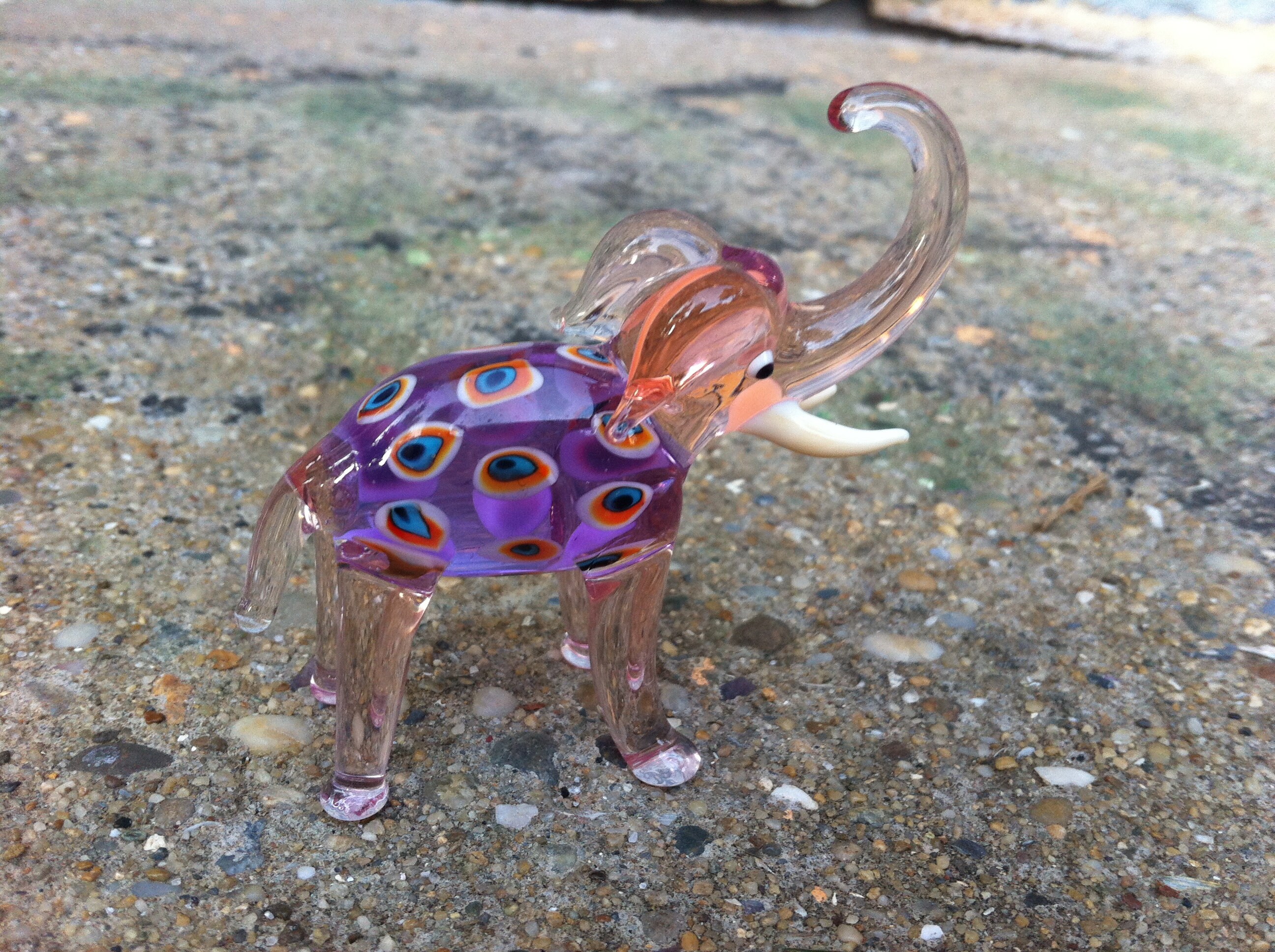 Blown Glass Elephant Figurine, Glass Elephant, Elephant Sculpture ...
