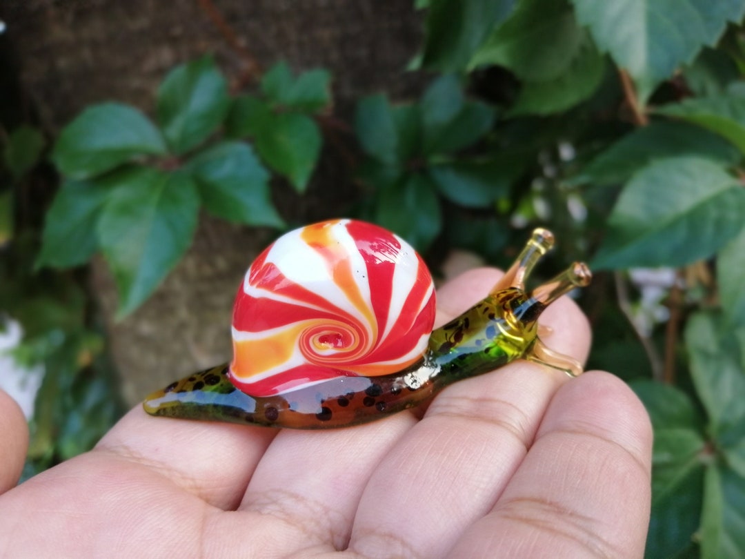 Glass Snail, Glass Snail Figurine, Miniature Snail, Glass Mollusc ...