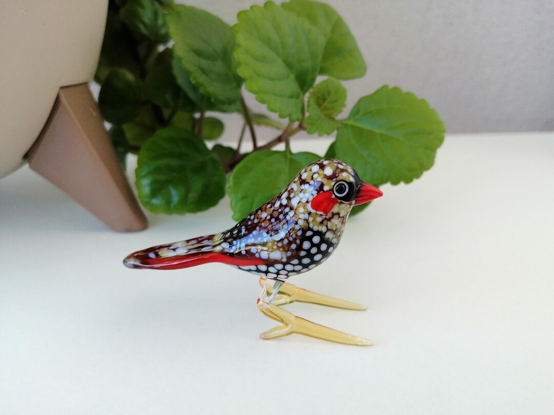 Glass Bird, Hand Blown Glass Bird Figurine, Glass Bird Ornament, Art ...