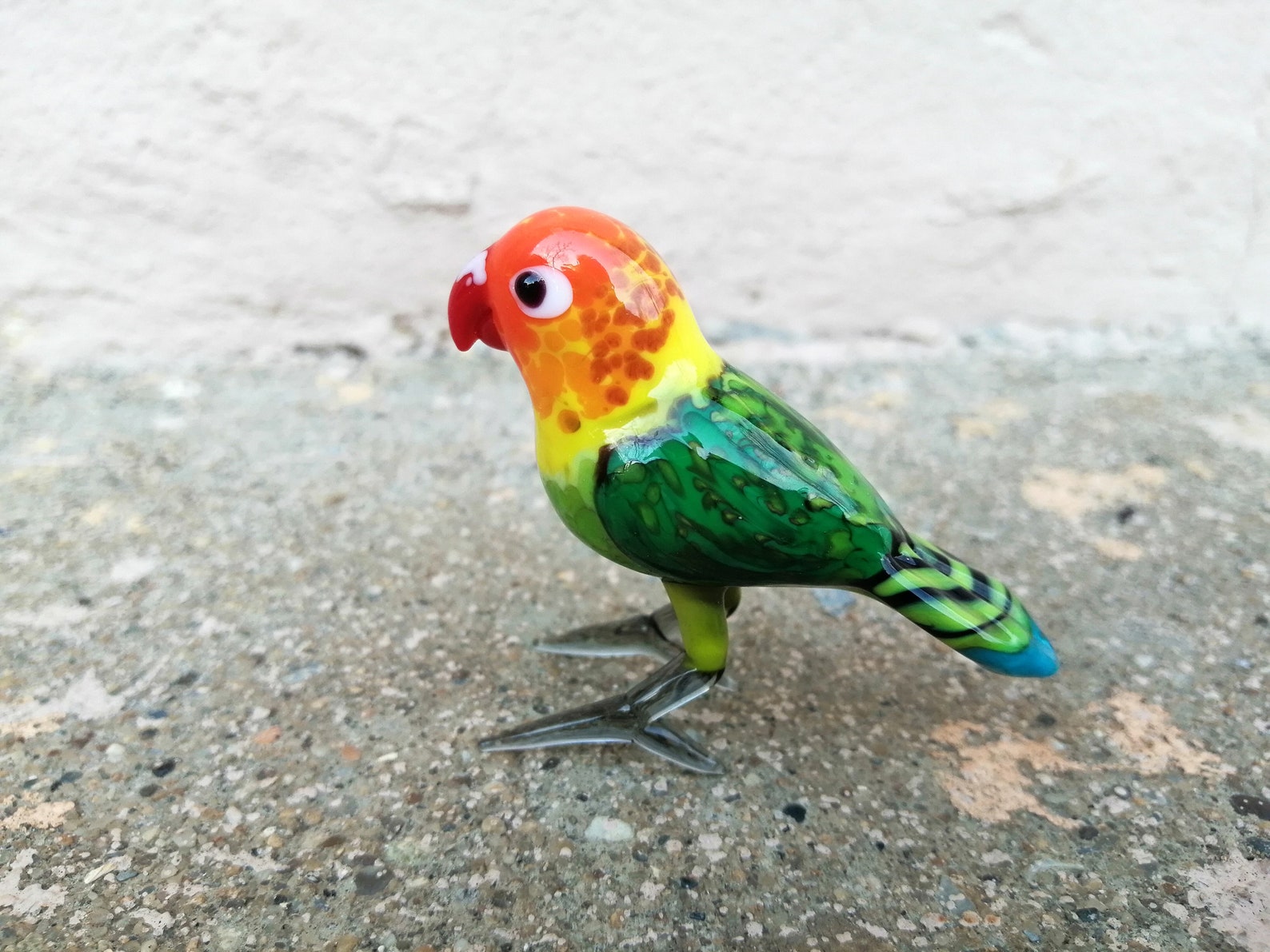 Glass Parrot Hand Blown Glass Bird Figurine Glass Bird - Etsy
