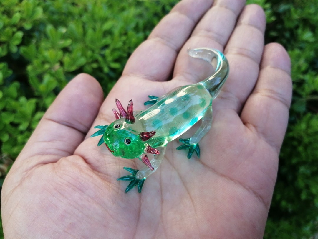 Glass Axolotl Figurine, Murano Glass Axolotl, Axolotl Ornament, Glass ...