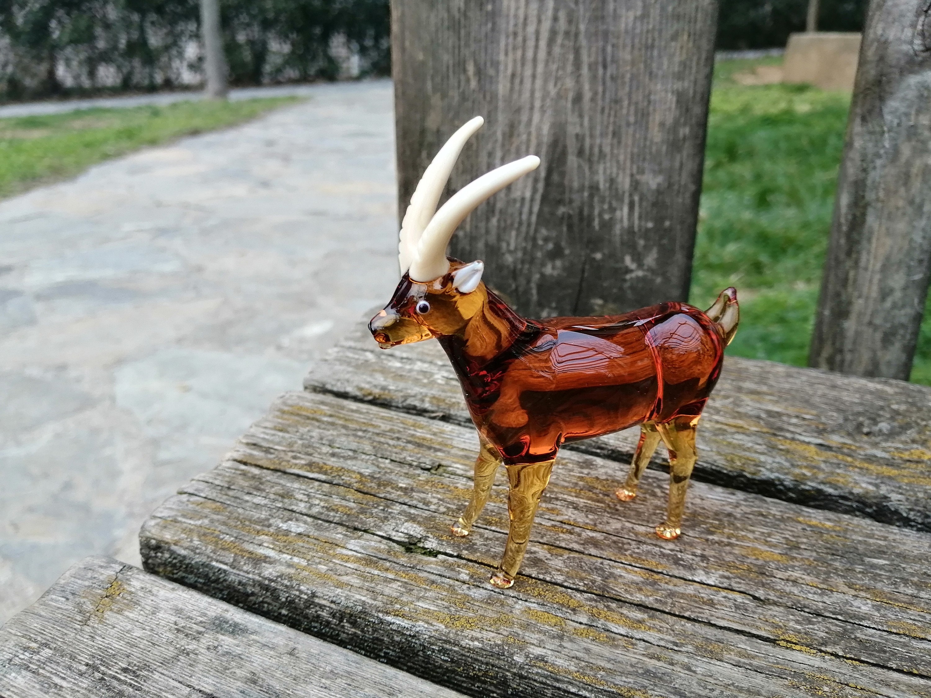 Glass goat hand blown glass goat figurine art glass goat | Etsy