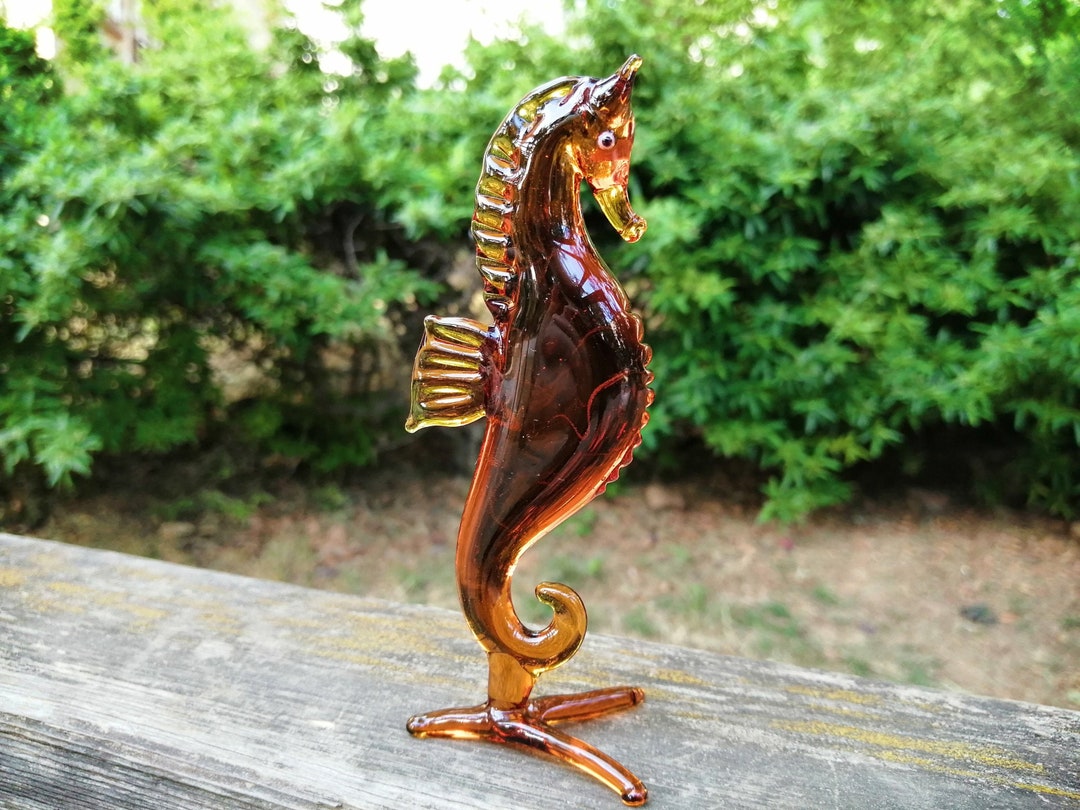 Glass Sea Horse, Sea Horse Ornament, Murano Sea Horse, Blown Glass ...