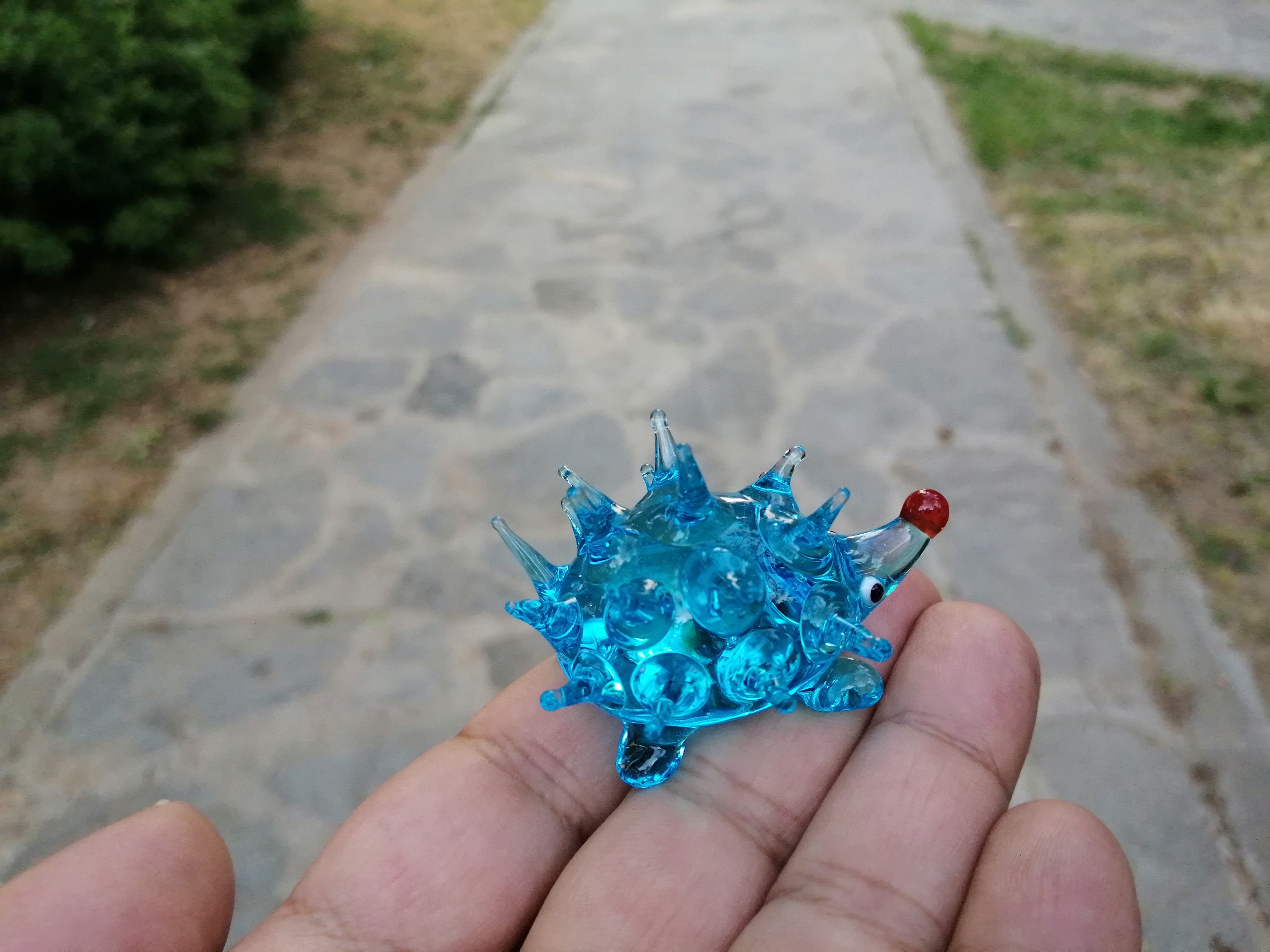 Glass Hedgehog Figurine, Hand Blown Glass Hedgehog, Miniature Hedgehog ...
