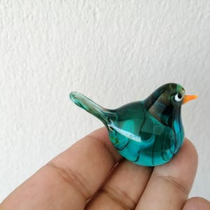 Glass Bird, Hand Made Glass Bird Figurine, Glass Bird Ornament, Art ...