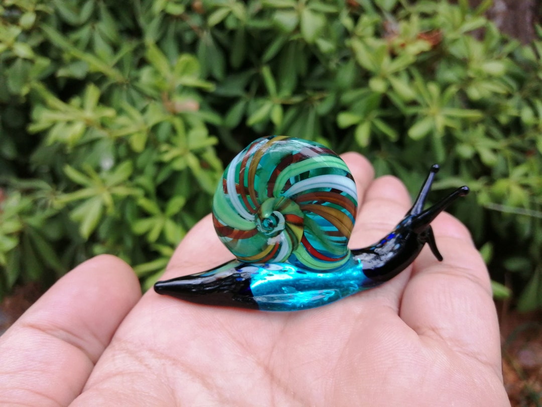 Glass Snail, Glass Snail Figurine, Miniature Snail, Glass Mollusc ...