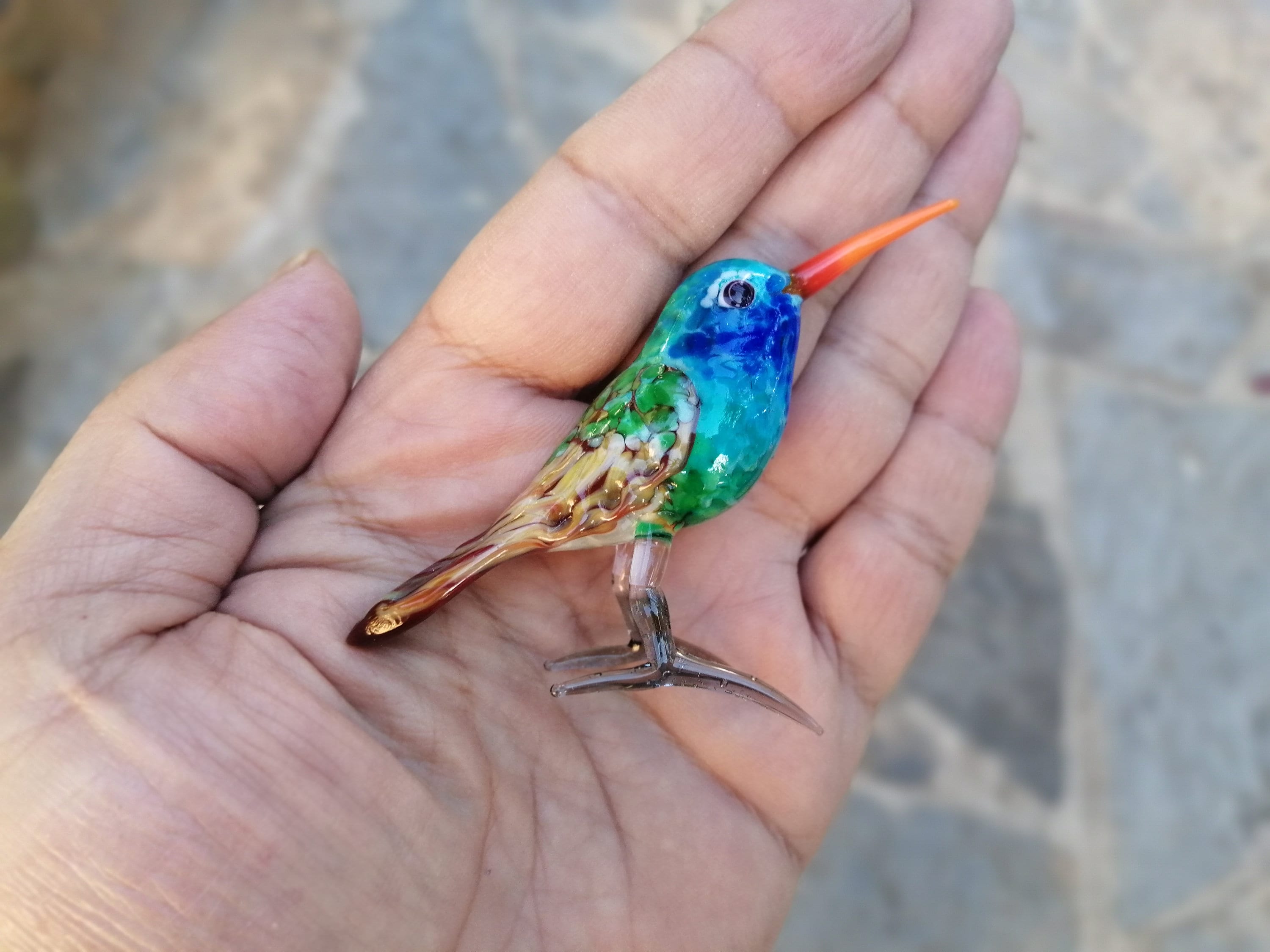 Glass Hummingbird Figurines
