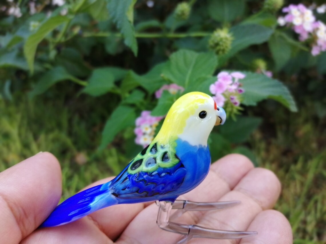 Glass Bird, Hand Blown Glass Bird Figurine, Glass Bird Ornament, Art ...