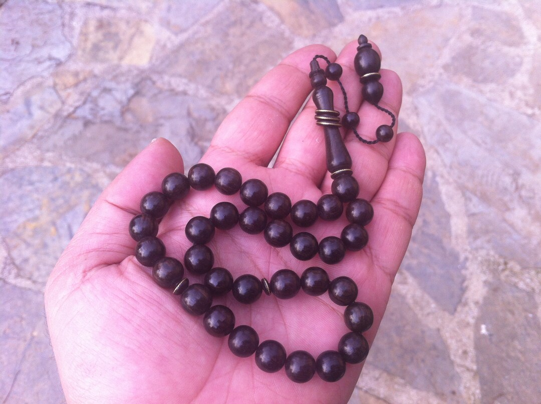 Ebony Tasbih, Ebony Wood Rosary, Ebony Wood Prayer Beads, Ebony Tasbih ...