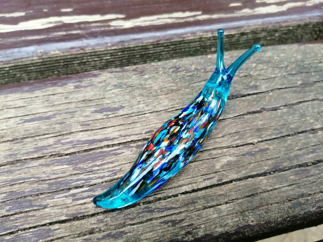 Glass Slug, Glass Slug Figurine, Murano Slug, Slug Ornament, Colorful ...