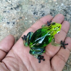 Glass Frog, Hand Blown Glass Frog Figurine, Frog Ornament, Murano Frog ...