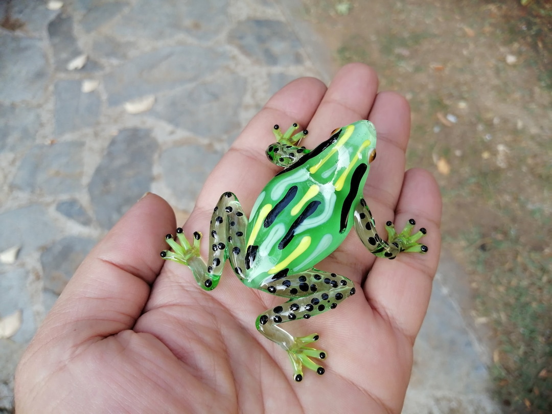 Glass Frog, Hand Blown Glass Frog Figurine, Frog Ornament, Murano Frog ...