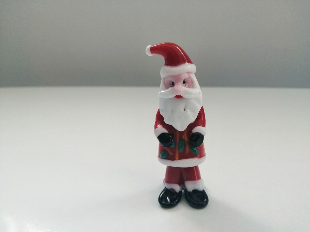 Glass Father Christmas, Glass Santa Claus Figurine, Santa Ornament ...