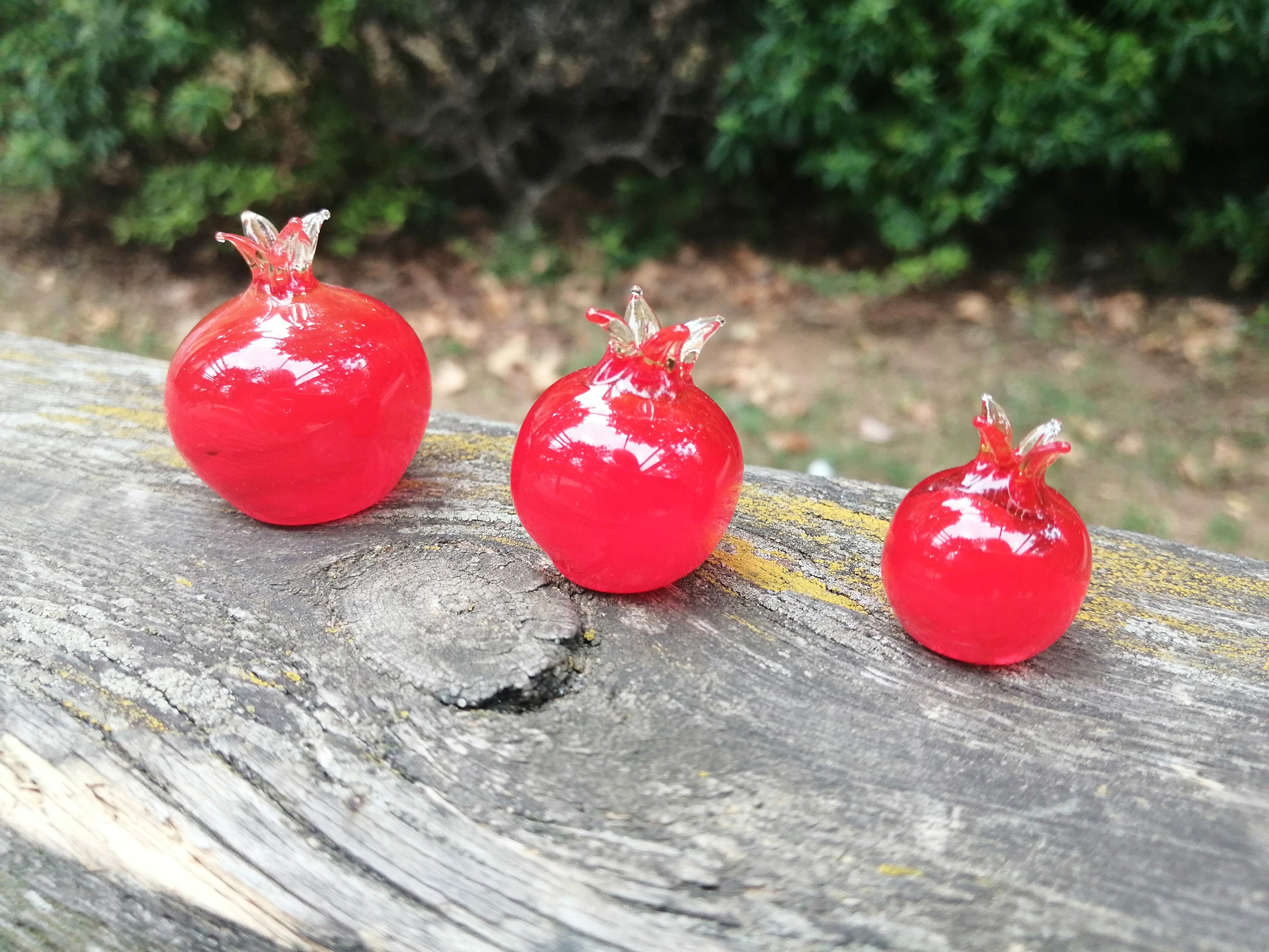 Glass Pomegranate, Art Glass Pomegranate, Pomegranate Home Decor, Hand ...