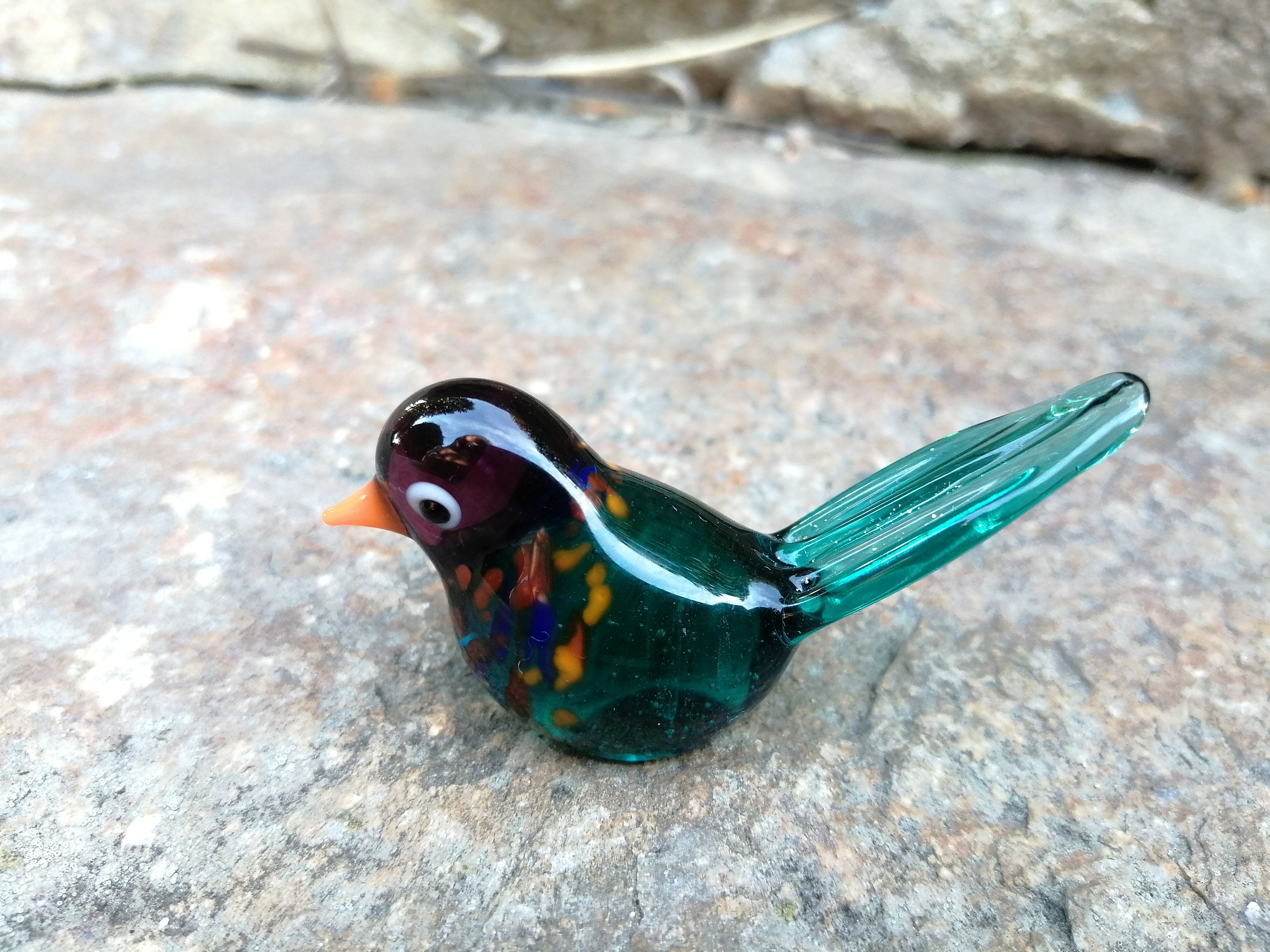 Glass Bird Hand Blown Glass Bird Figurine Glass Bird - Etsy