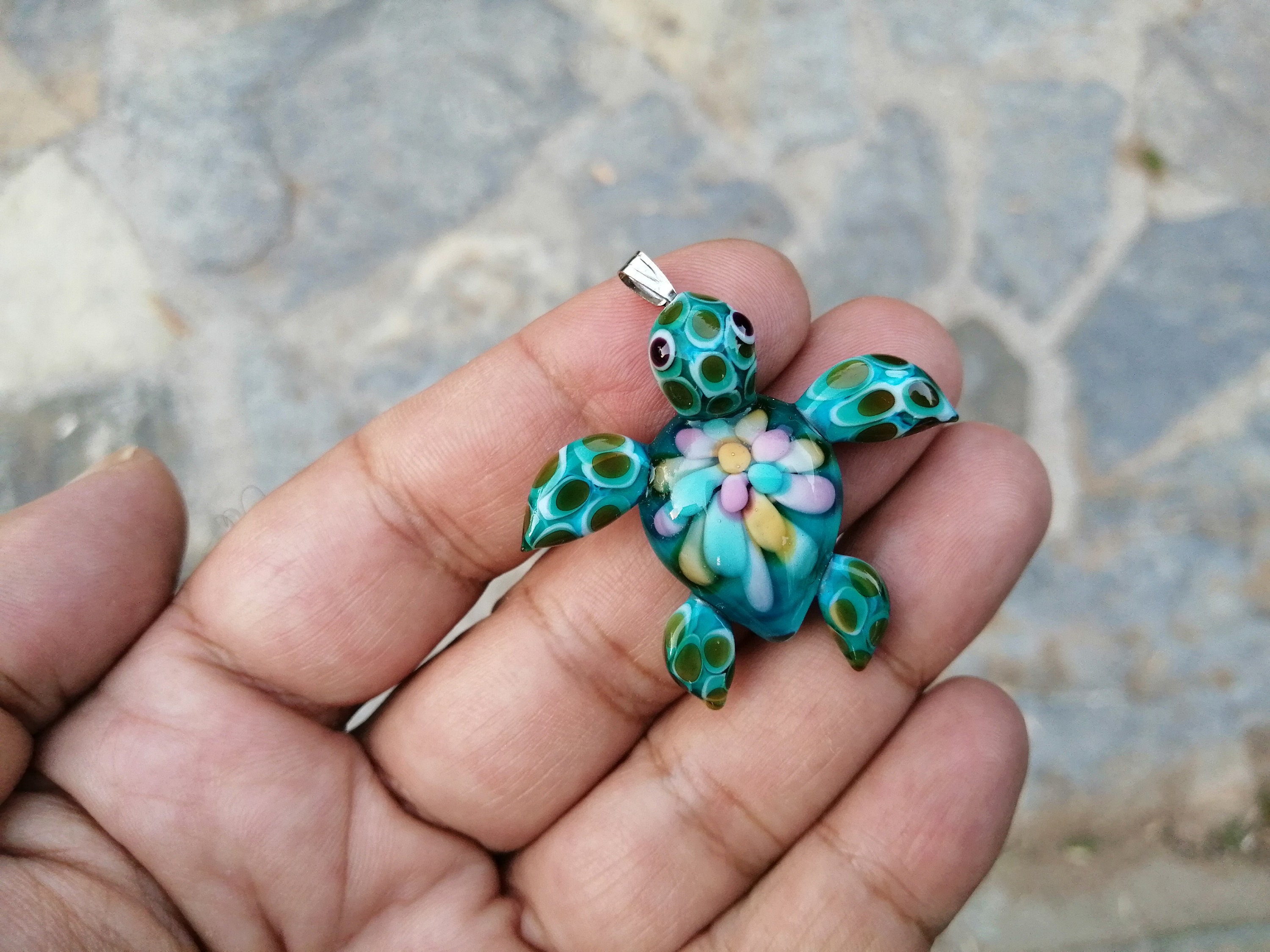 Glass Sea Turtle Pendant Sea Turtle Jewelry Glass Sea - Etsy