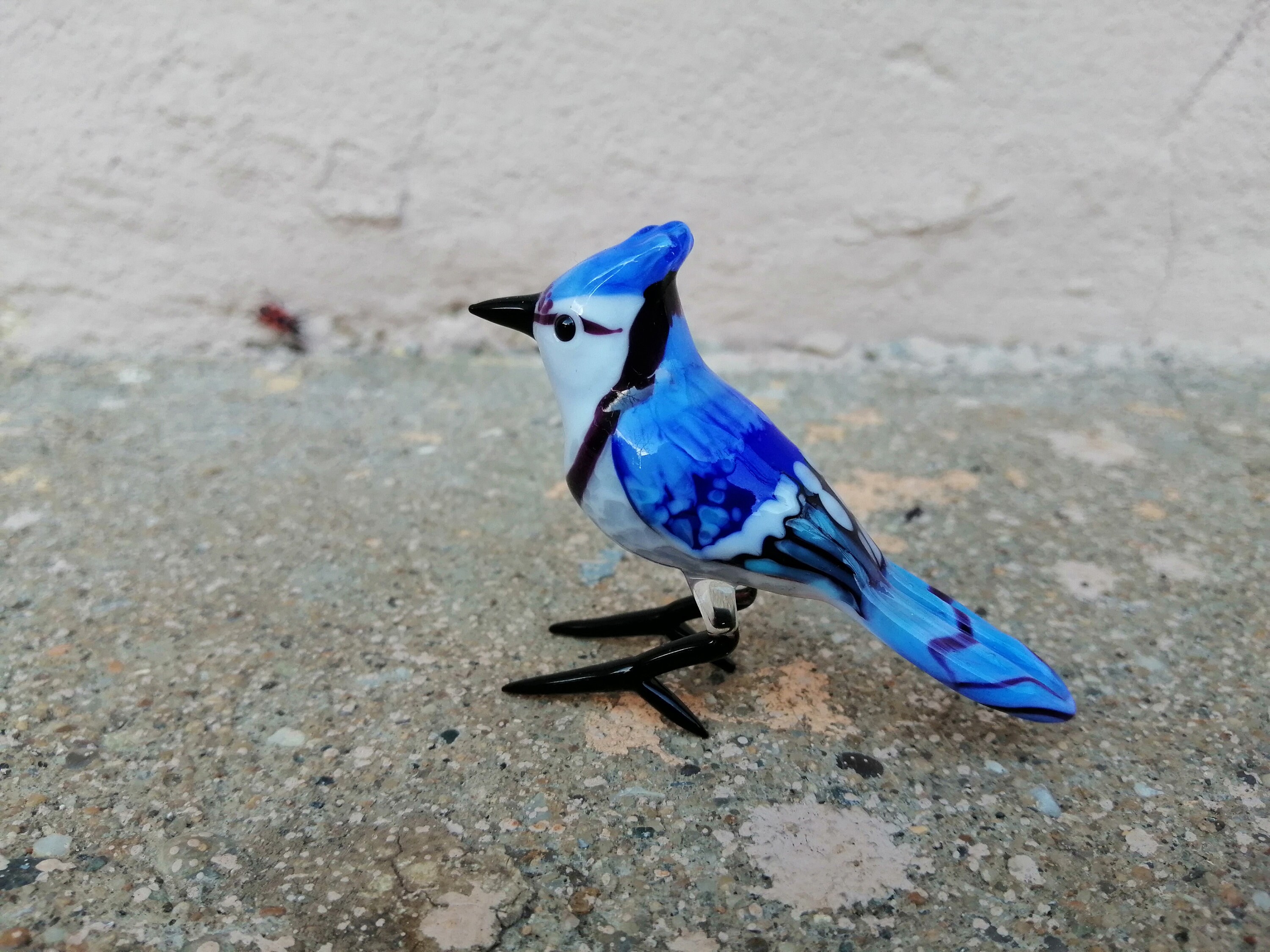 Glass Bird Glass Blue Jay Figurine Glass Blue Jay Ornament - Etsy