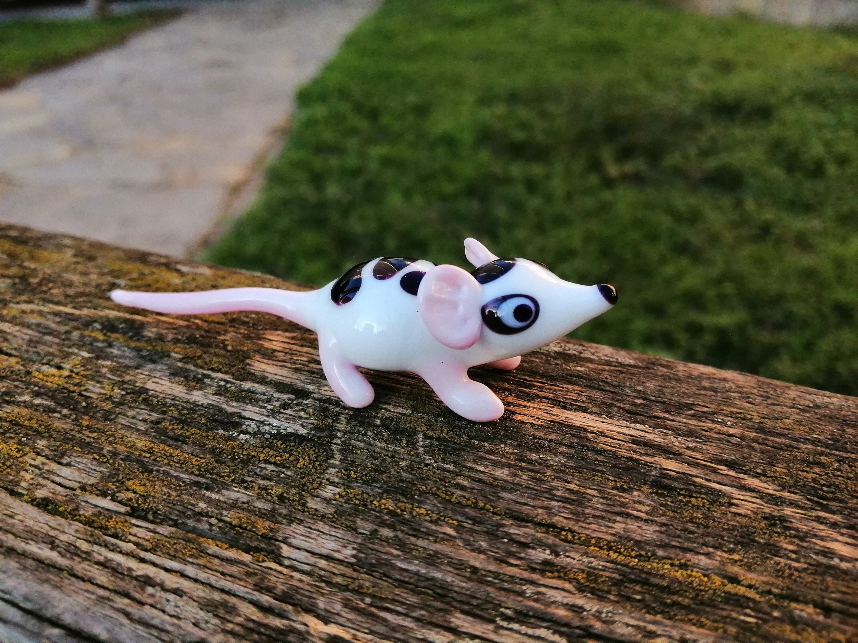 Glass Rat Figurine Hand Blown Glass Rat Miniature Rat - Etsy
