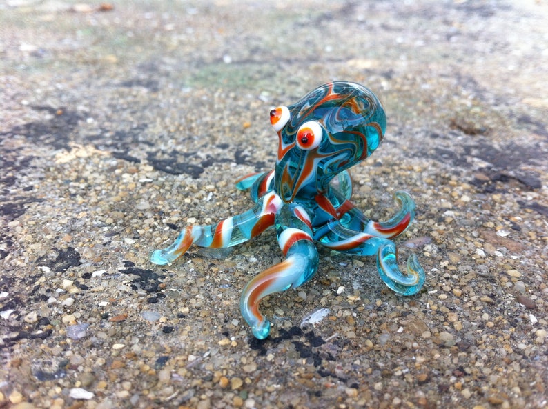 Glass Octopus Figurine Blown Glass Octopus Ornament Murano - Etsy