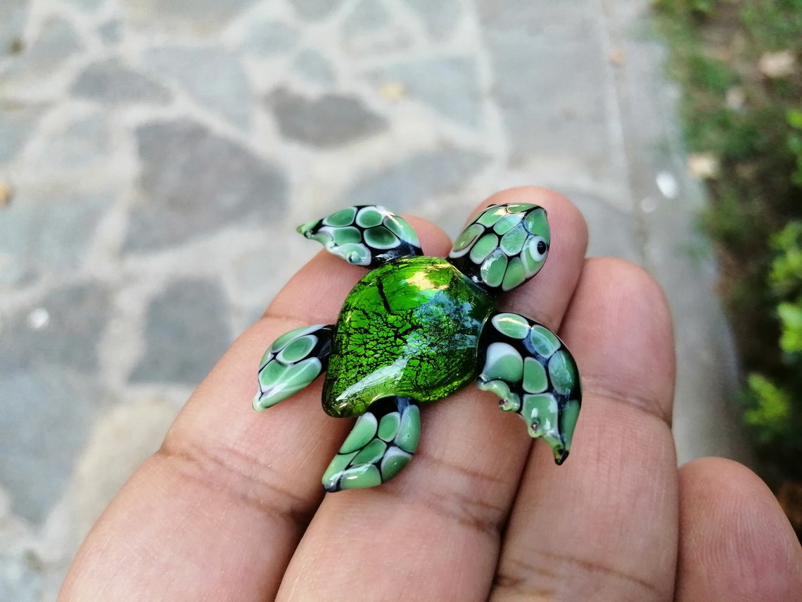 Glass Sea Turtle Hand Blown Glass Sea Turtle Glass Sea - Etsy