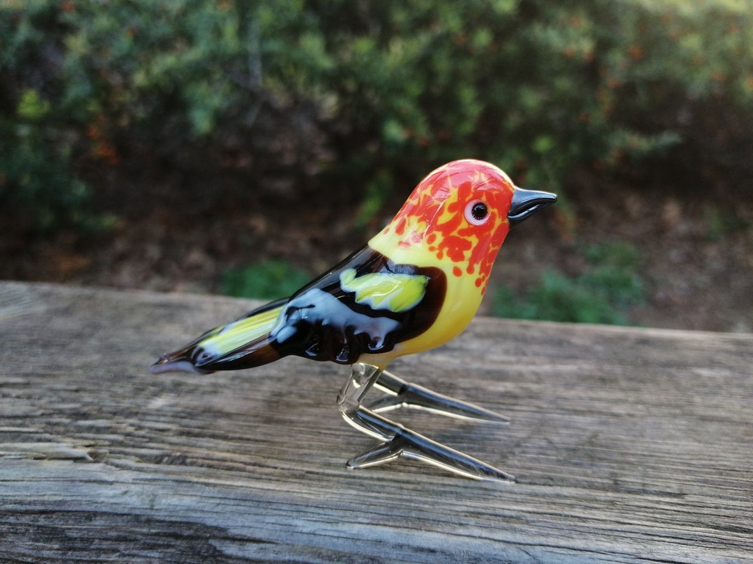 Glass Bird, Hand Blown Glass Bird Figurine, Glass Bird Ornament, Art ...