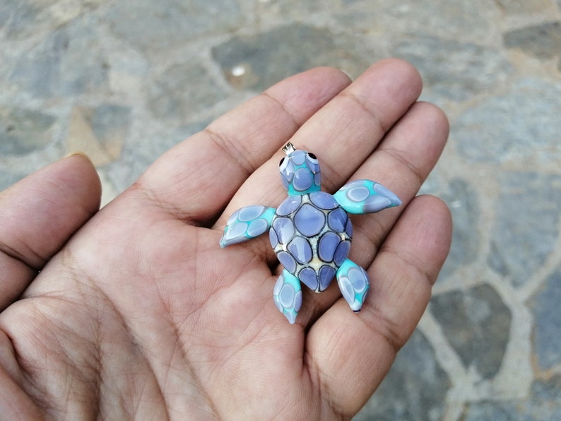 Glass Sea Turtle Pendant Sea Turtle Jewelry Glass Sea - Etsy