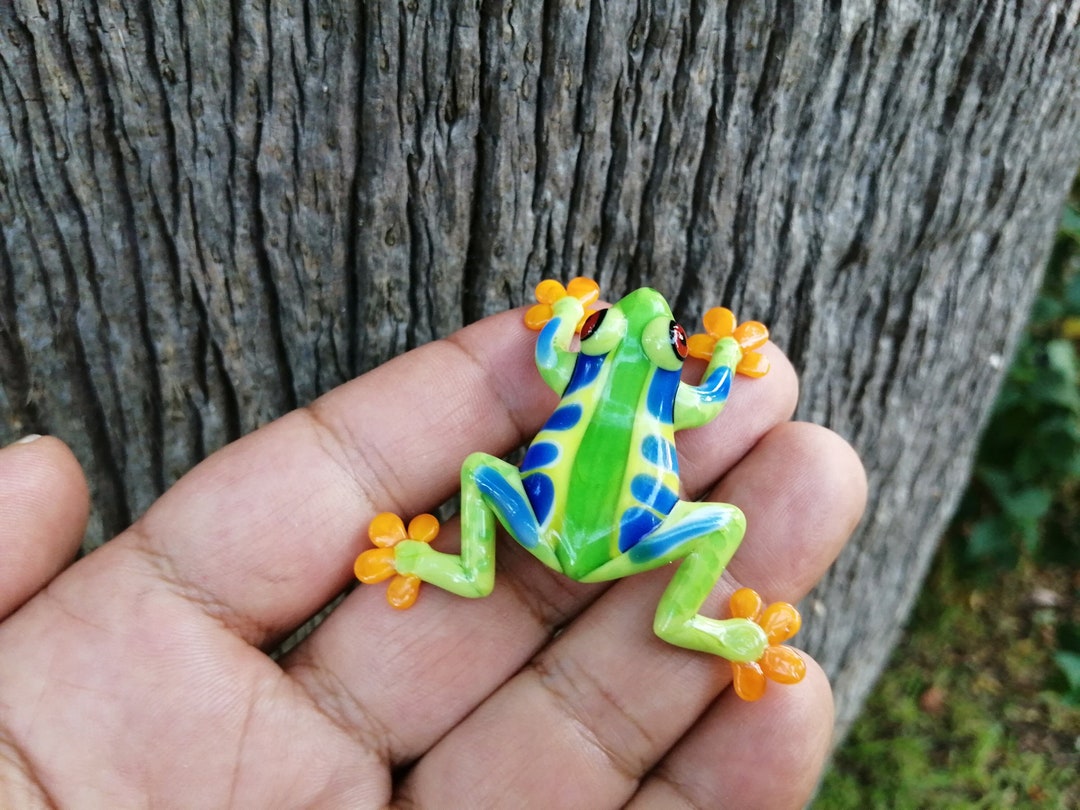 Glass Frog, Hand Blown Glass Frog Figurine, Frog Ornament, Murano Frog ...