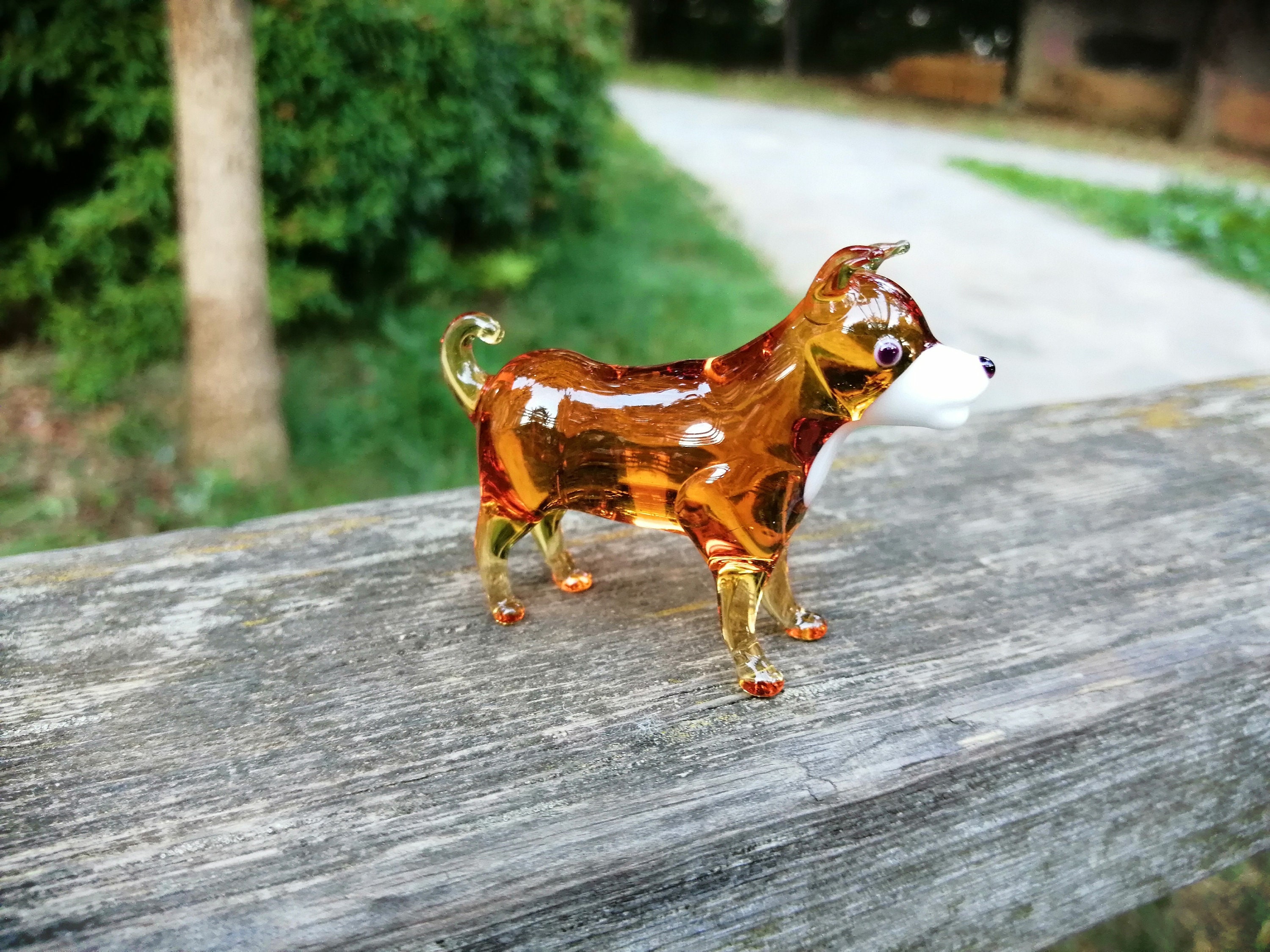 hand blown glass dog murano dog Glass dog glass dog figurine miniature ...