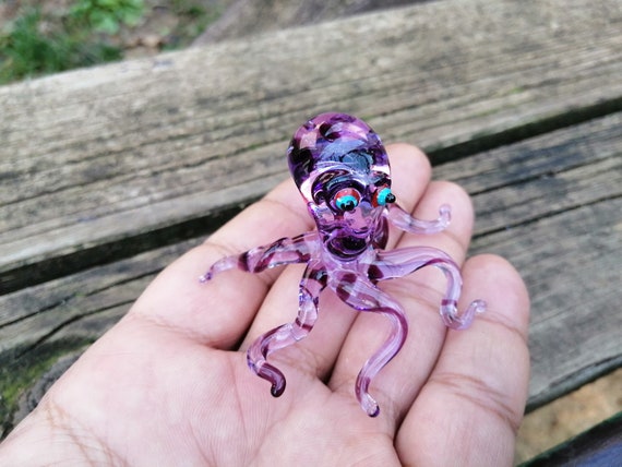 Glass Octopus Figurine Blown Glass Octopus Ornament Murano Etsy