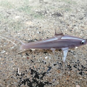 Glass Shark Figurine, Blown Glass Shark, Miniature Shark, Murano Shark ...
