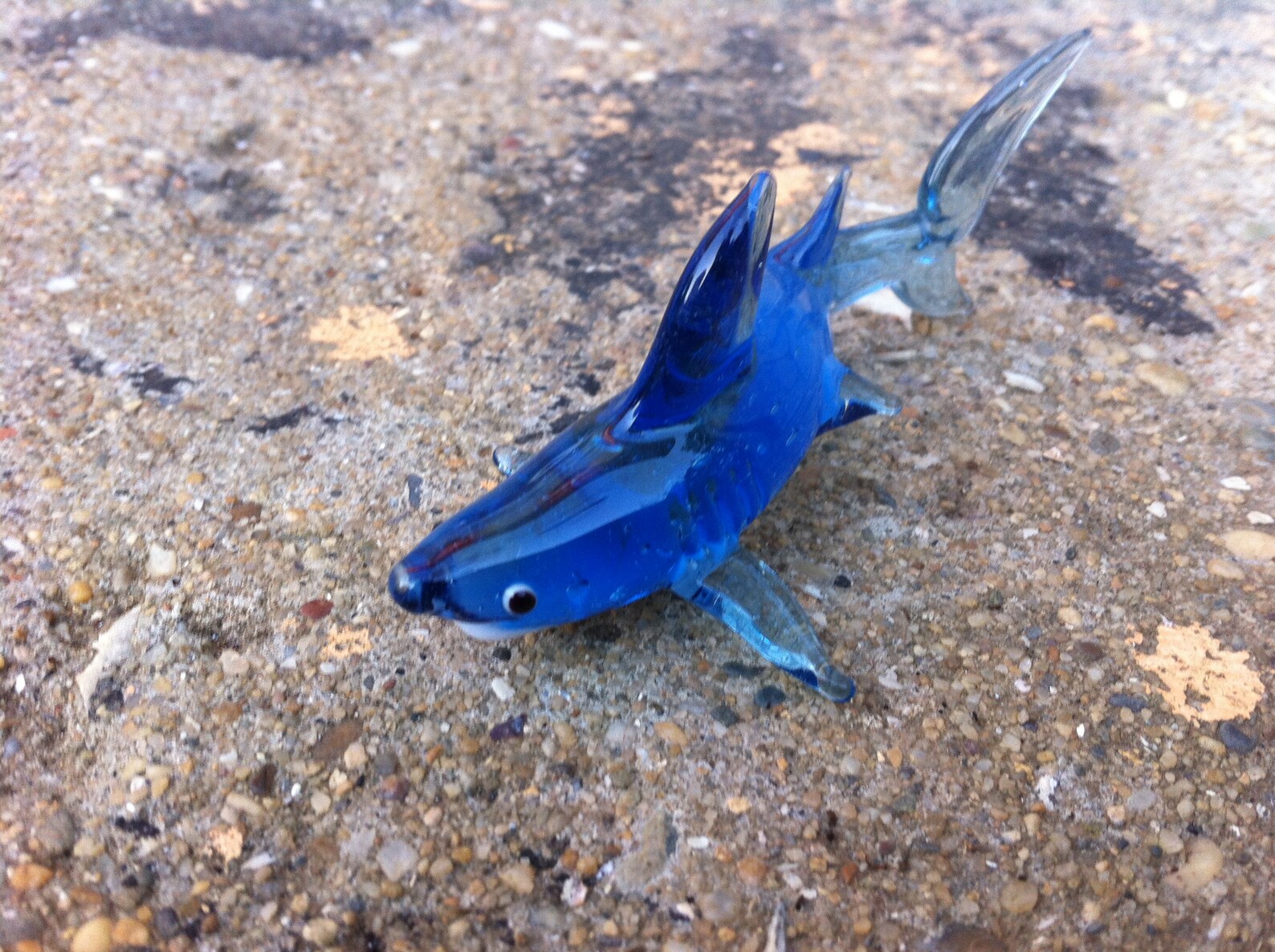 Glass Shark Figurine, Blown Glass Shark, Miniature Shark, Murano Shark ...