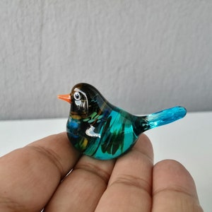 Glass Bird, Hand Blown Glass Bird Figurine, Glass Bird Ornament, Art ...