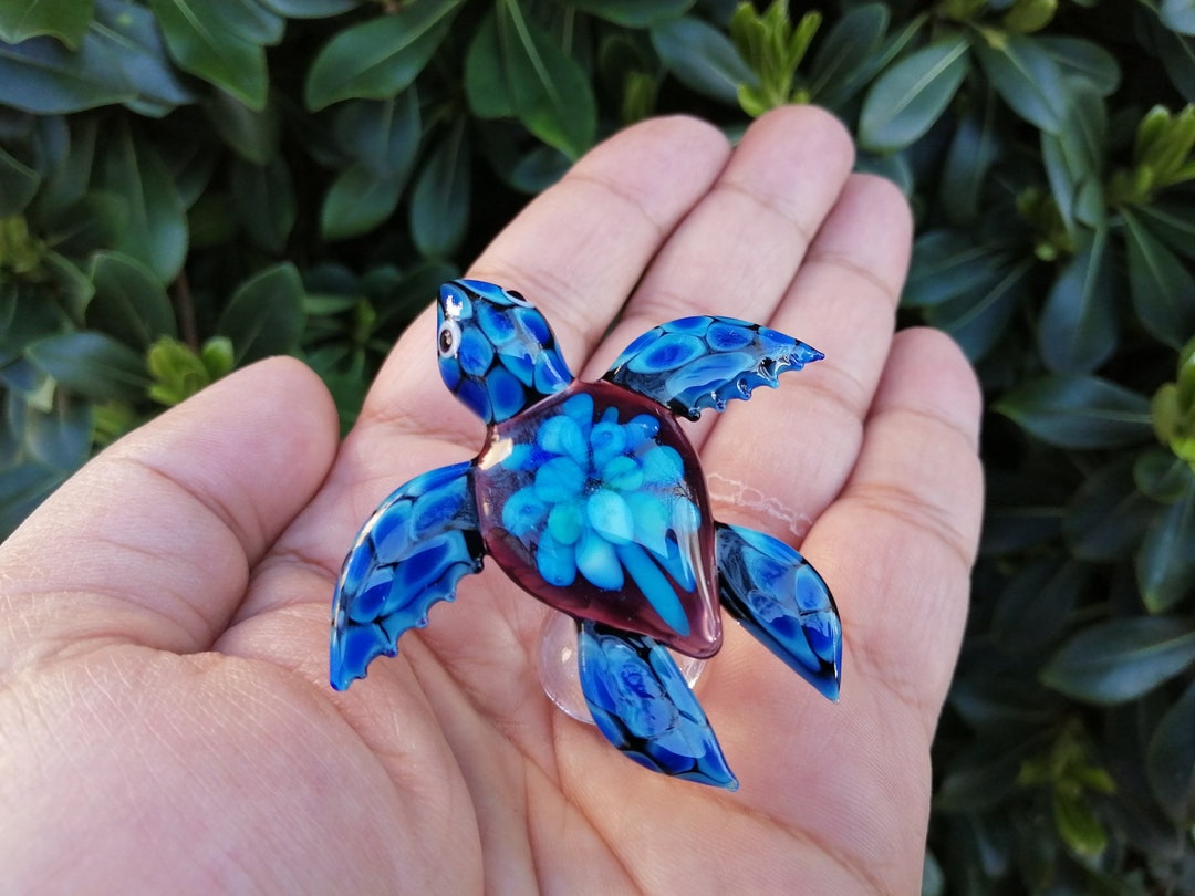 Glass Sea Turtle, Hand Blown Glass Sea Turtle, Glass Sea Animals, Sea ...