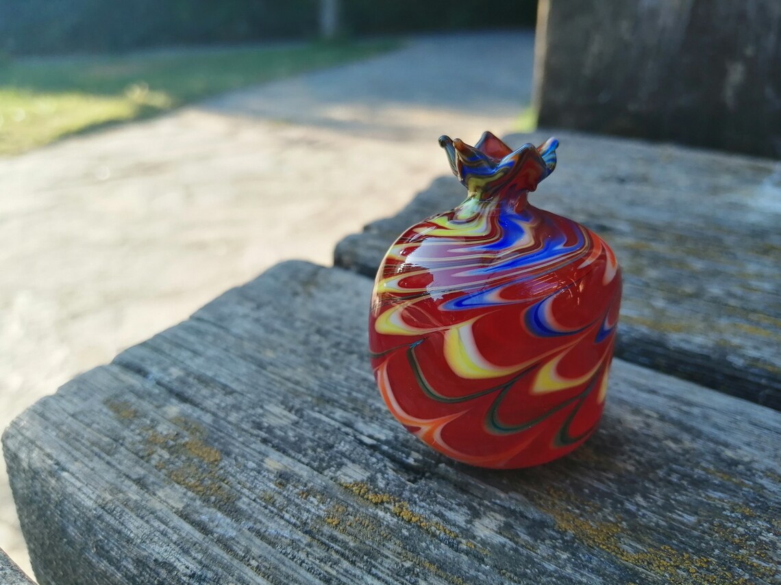 Glass Pomegranate, Pomegranate Home Decor, Hand Blown Glass Pomegranate ...