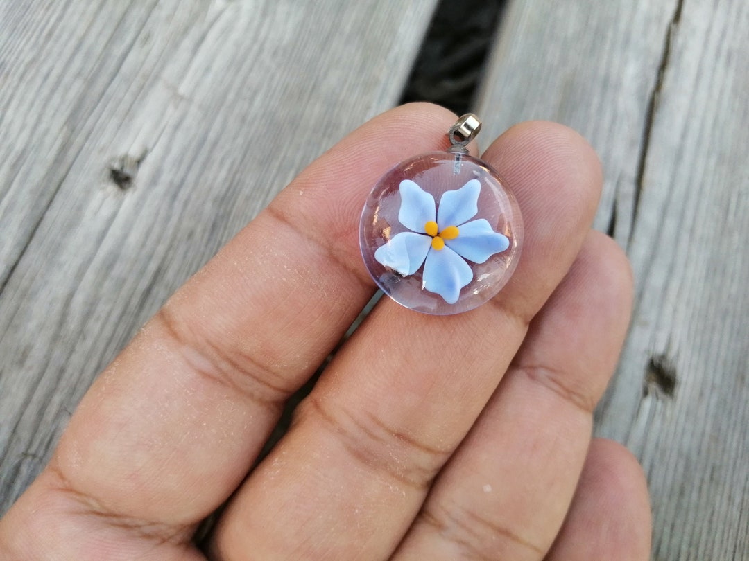 Murano Glass Pendant, Murano Flower Pendant, Art Glass Pendant, Blown ...