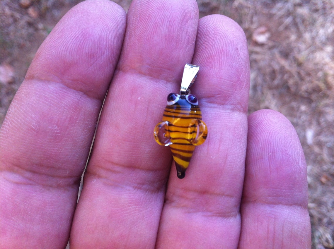 Honey Bee Glass Bee Glass Honey Bee Pendant Glass Insects - Etsy
