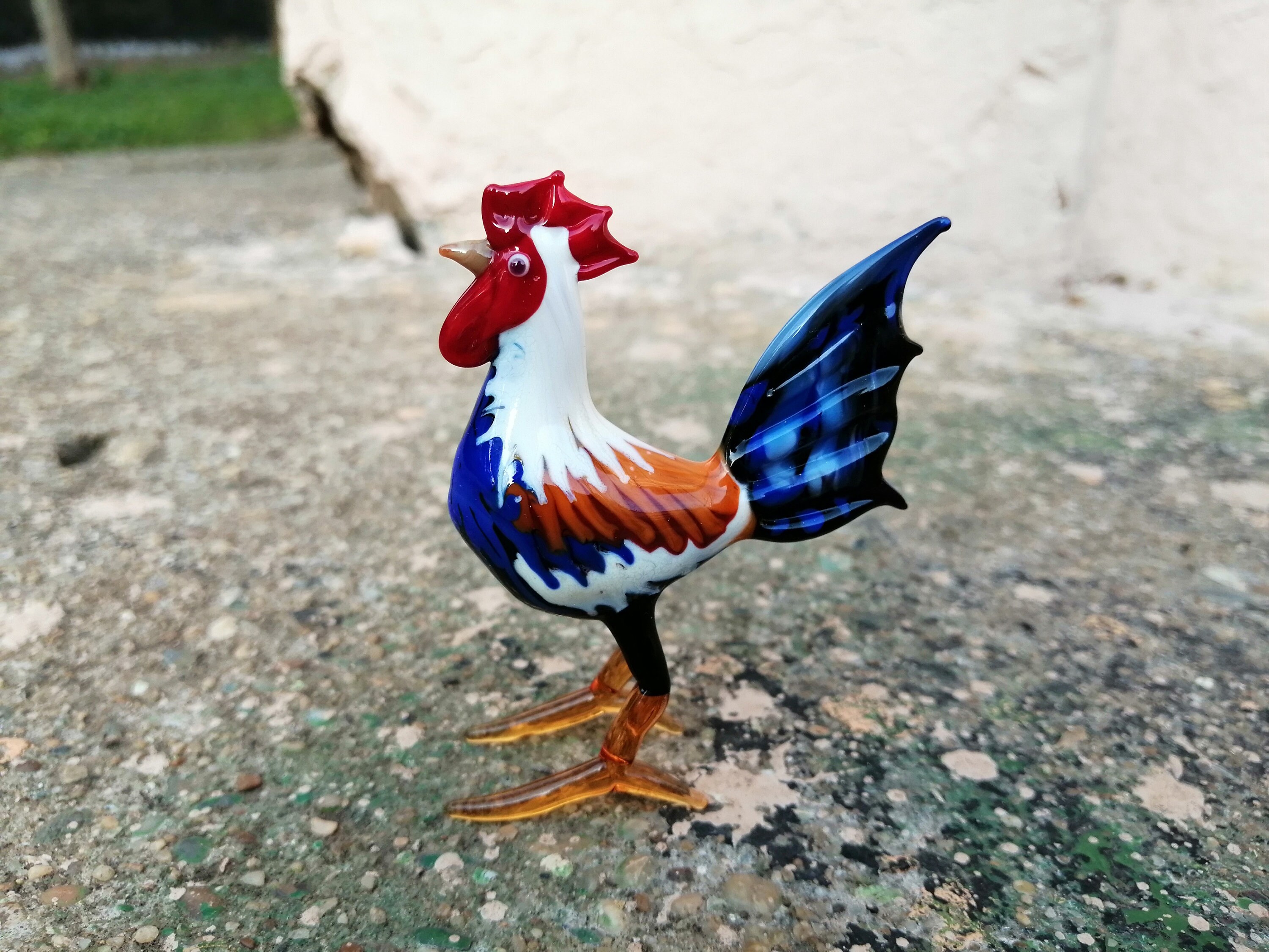 Glass Rooster Rooster Figurine Glass Rooster Ornament Glass - Etsy