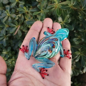 Glass Frog, Hand Blown Glass Frog Figurine, Frog Ornament, Murano Frog ...