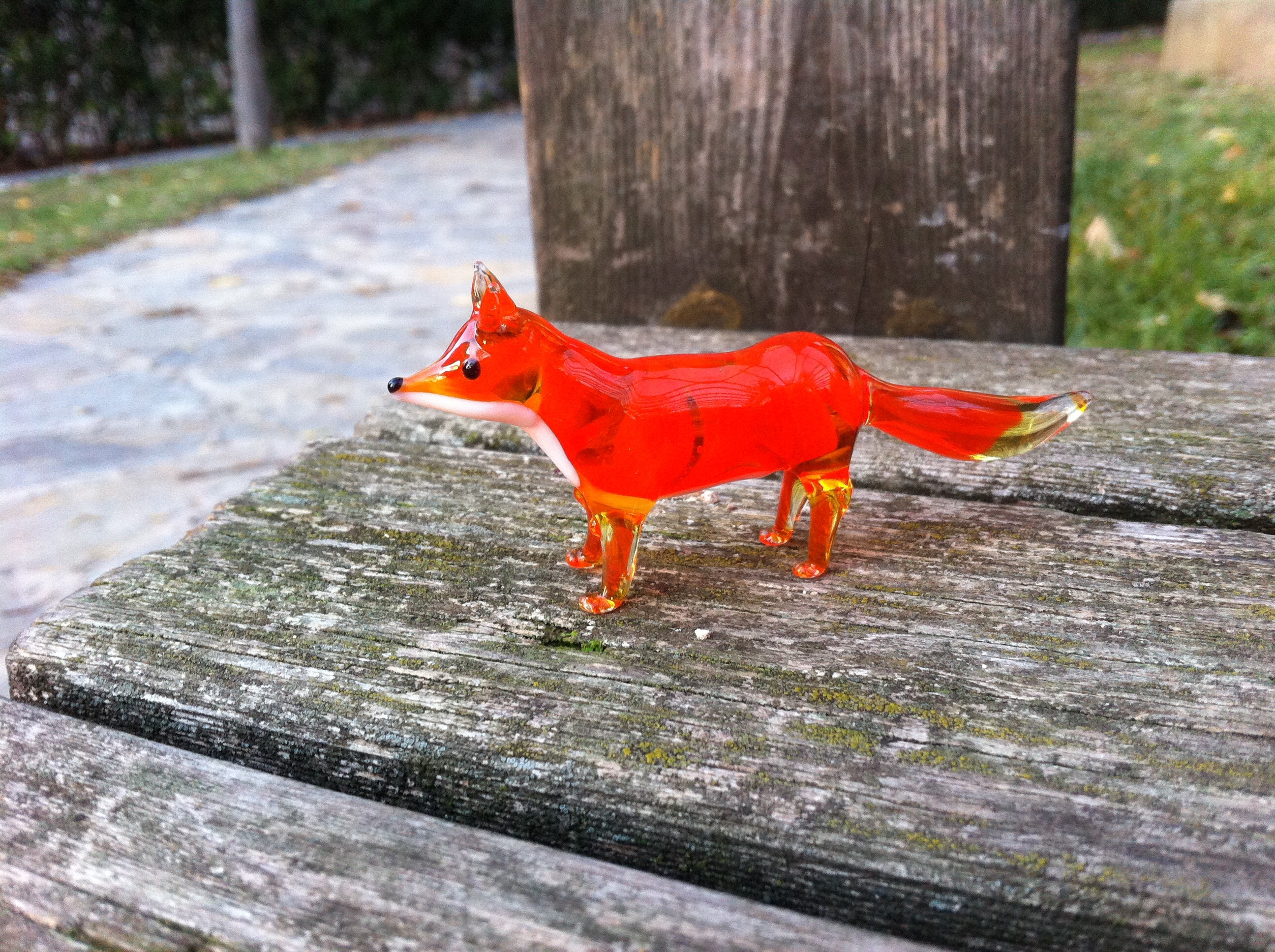 Glass Fox Figurine Hand Blown Glass Fox Miniature Fox - Etsy