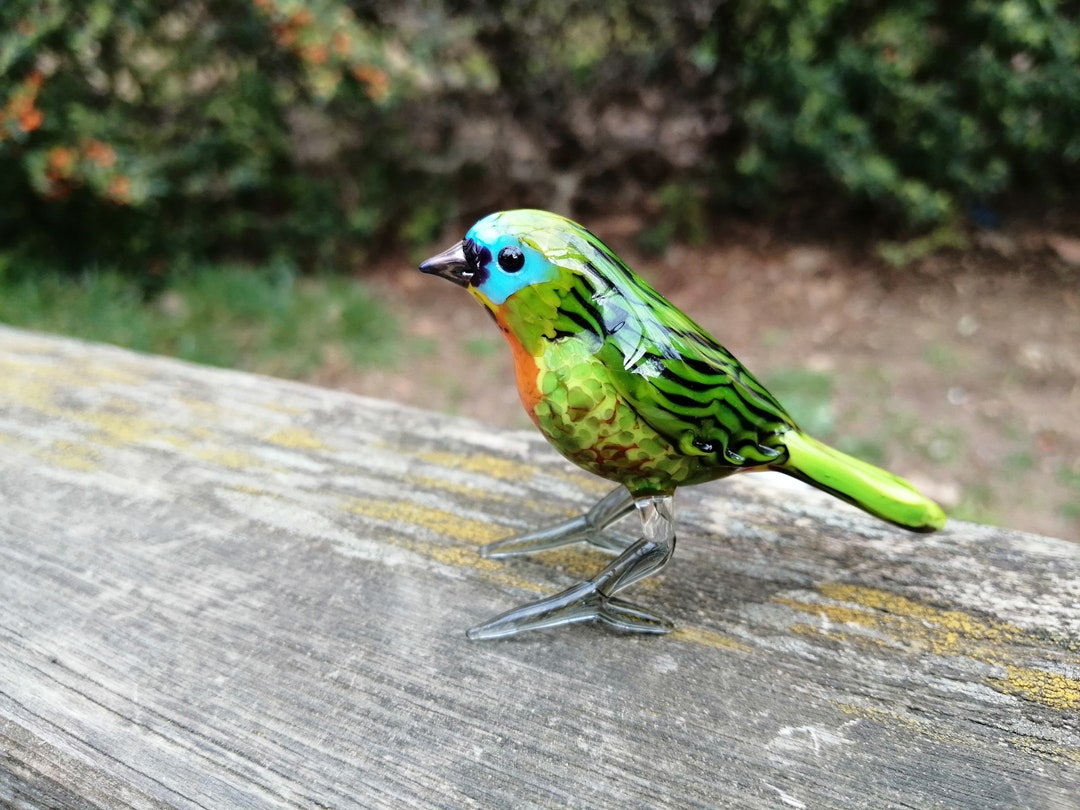 Glass Bird, Hand Blown Glass Bird Figurine, Glass Bird Ornament, Art ...